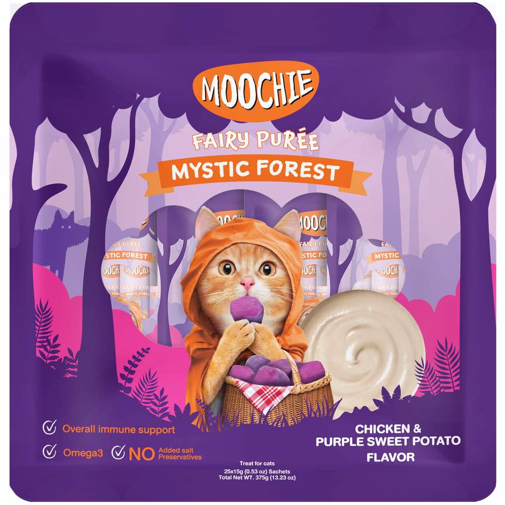 Moochie Fairy Puree Chicken & Purple Sweet Potato Liquid Cat Treats ...