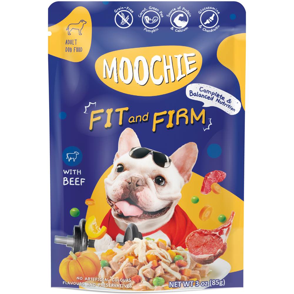 Moochie Fit & Firm Beef Grain-Free Adult Pouch Dog Food | Kohepets