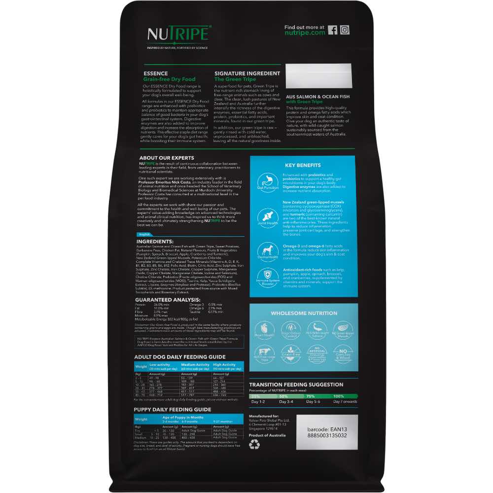 Nutripe Essence Australian Salmon & Ocean Fish with Green Tripe Grain ...