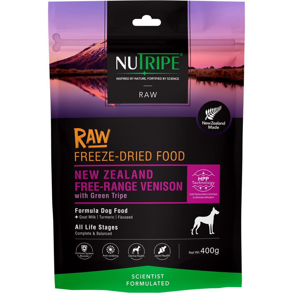 Nutripe Raw NZ Free-Range Venison With Green Tripe Grain-Free Freeze ...