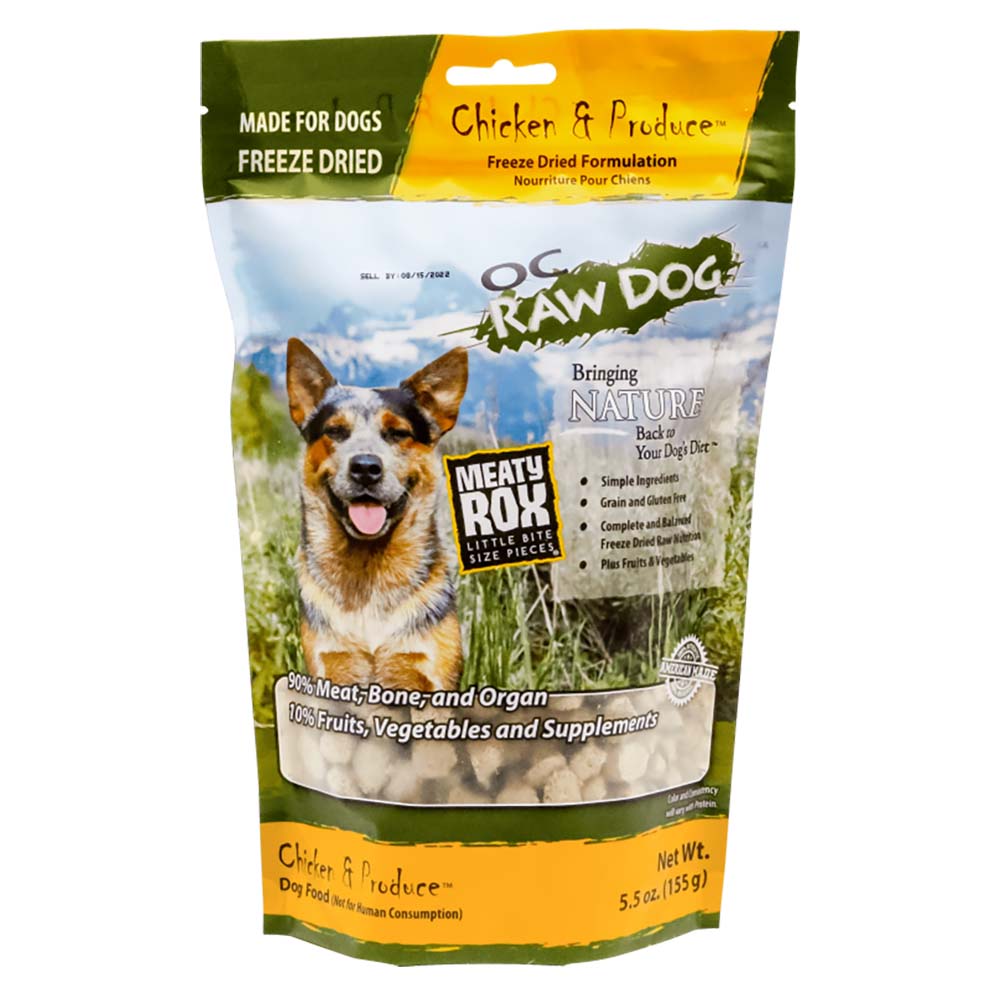 OC Raw Meaty Rox Chicken & Produce Grain-Free Freeze-Dried Raw Dog Food ...