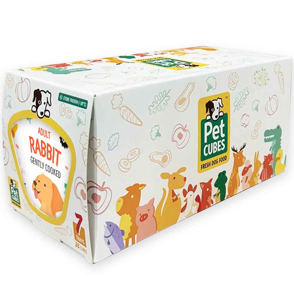 PetCubes Gently Cooked Rabbit Grain-Free Frozen Dog Food | Kohepets