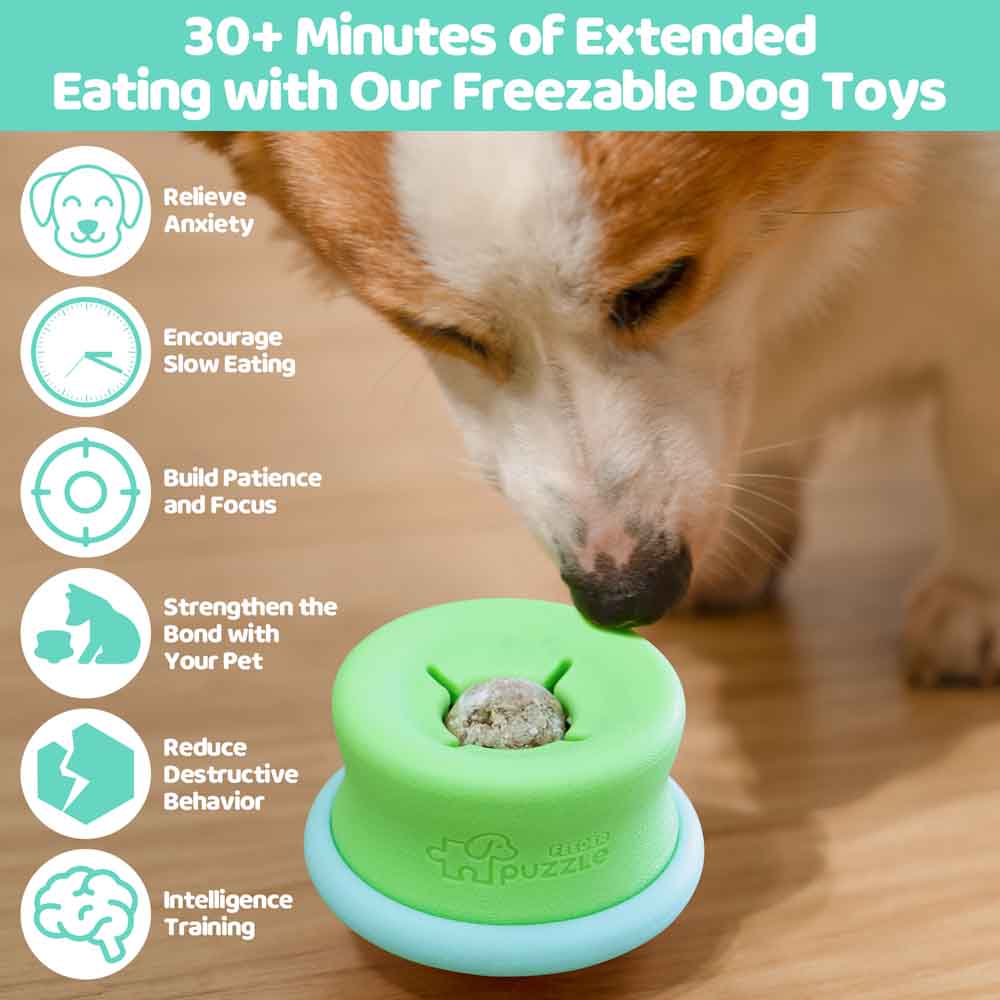 Puzzle Feeder Lickpop Green Interactive Treat Dispensing Dog Toy | Kohepets