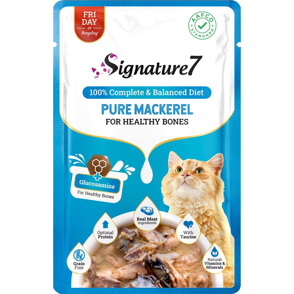 Signature7 Pure Mackerel For Healthy Bones (Fri) Grain-Free Pouch Cat ...