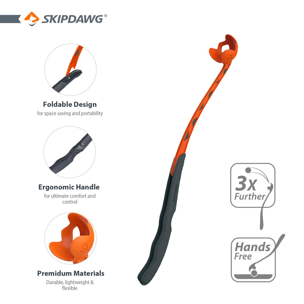 SkipDawg Foldable Ball Launcher With Tennis Ball Dog Toy | Kohepets