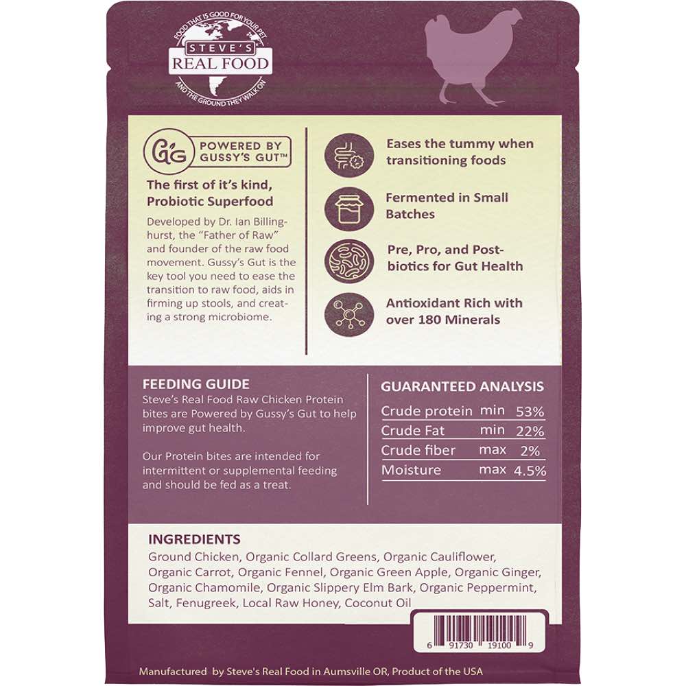 Steve's Real Food Protein Bites Chicken Grain-Free Freeze-Dried Raw ...