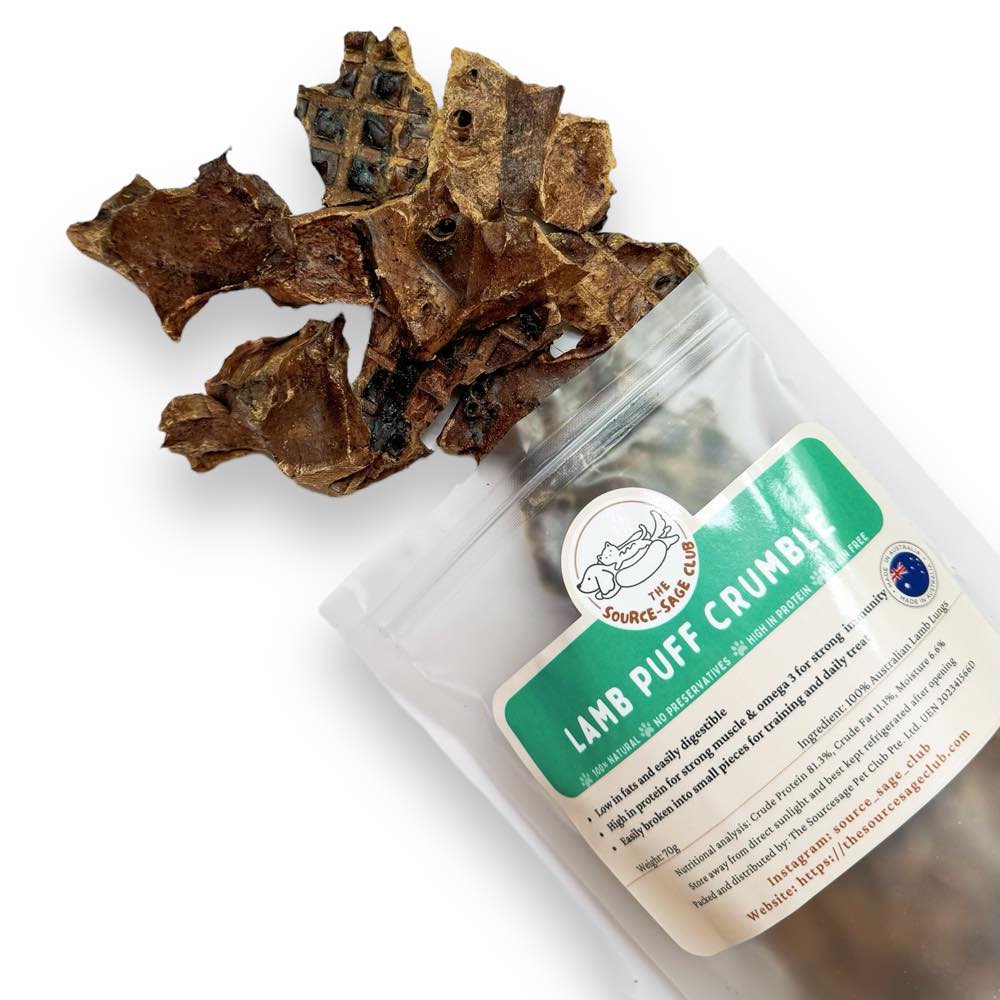 The Source-Sage Club Lamb Puff Crumble Grain-Free Cat & Dog Treats ...