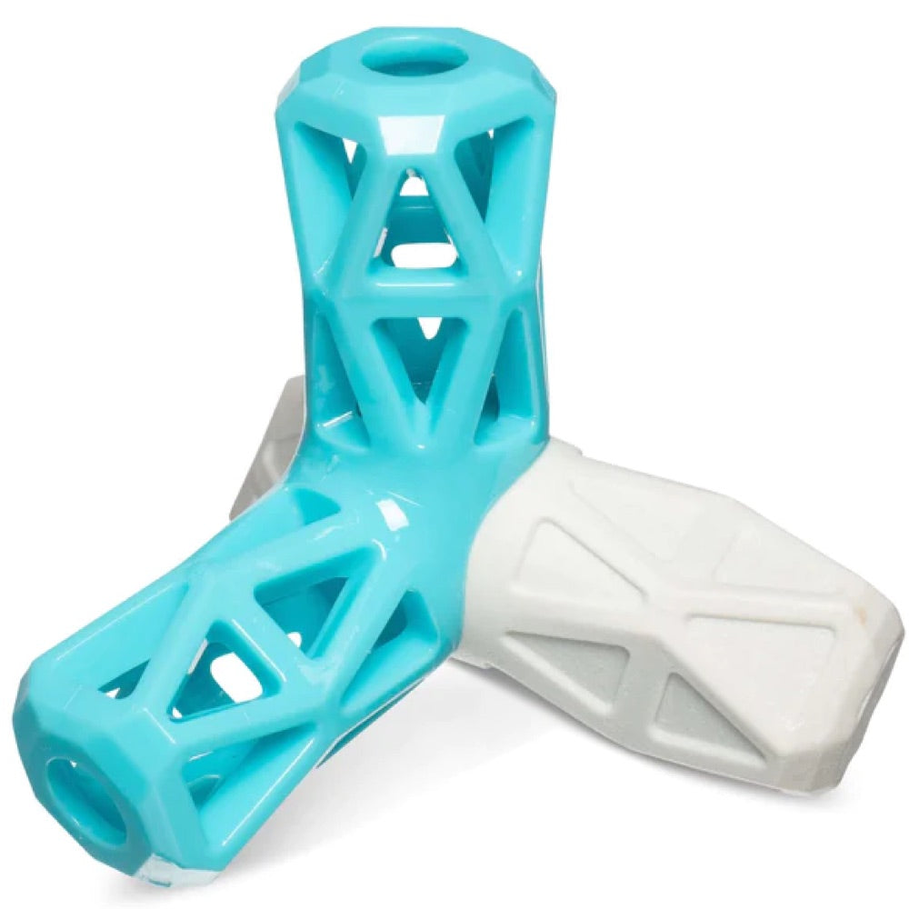 Totally Pooched Squeak'n Stuff Rubber Pyramid Dog Toy (Teal) | Kohepets