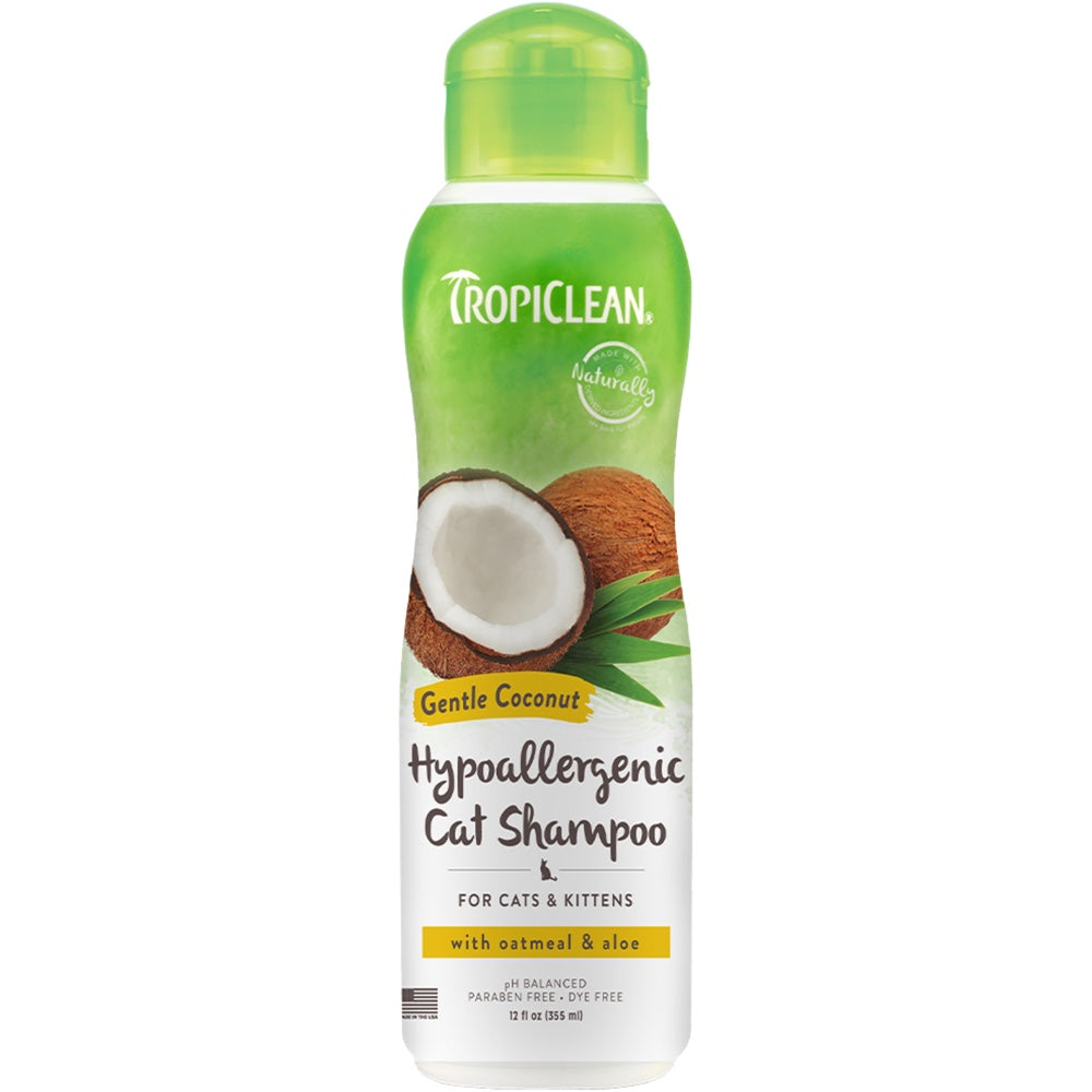 TropiClean Gentle Coconut Hypoallergenic Cat Shampoo 12oz | Kohepets