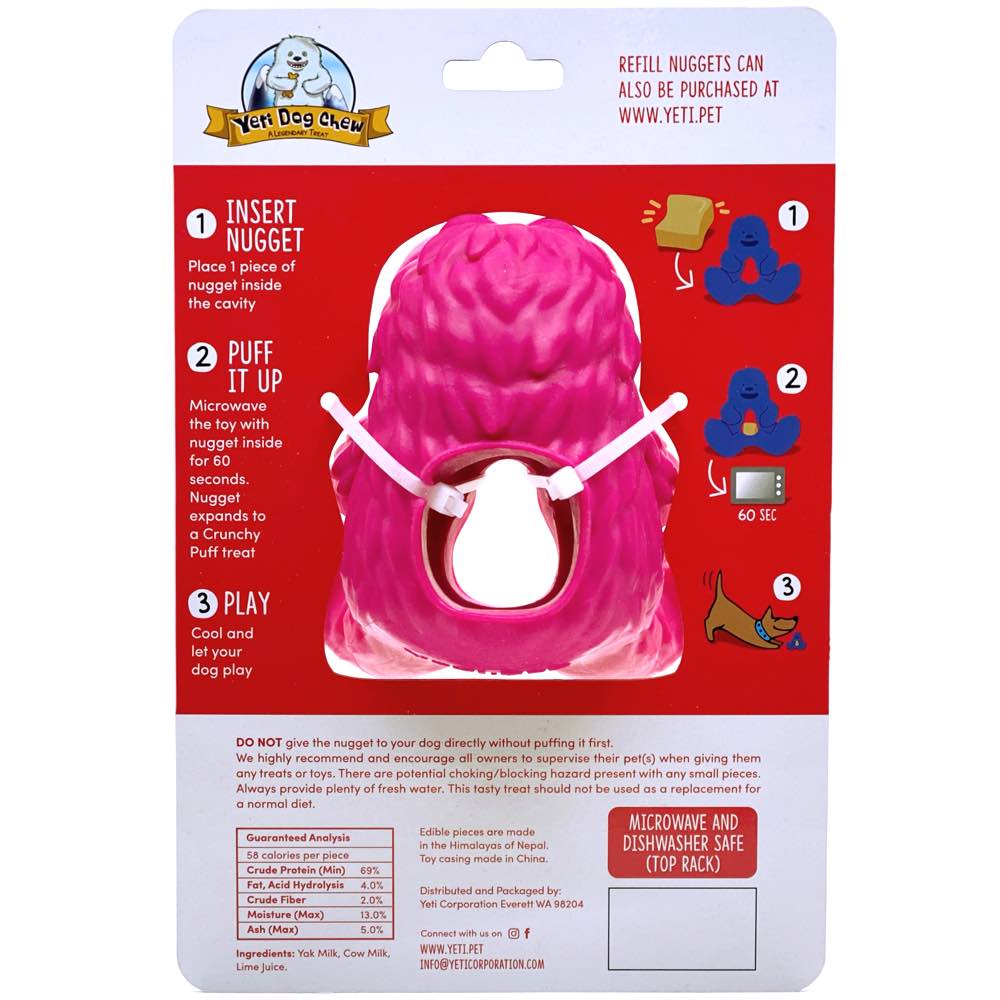 Yeti Dog Chew Puff & Play Hangry Yeti Dog Toy (Pink) | Kohepets