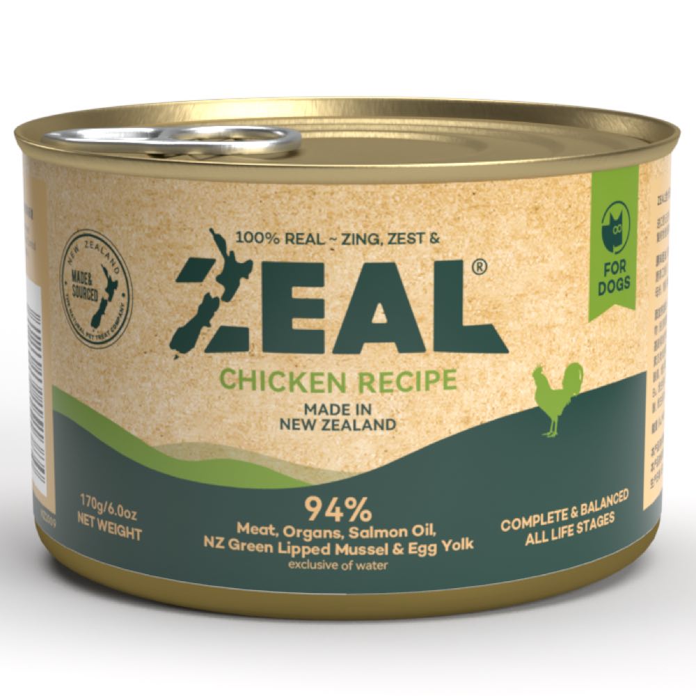 Zeal Chicken Recipe Grain-Free Canned Dog Food 170g | Kohepets