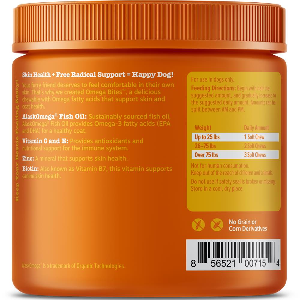 Zesty Paws Omega Bites Chicken Flavor Dog Supplement Chews 90ct | Kohepets
