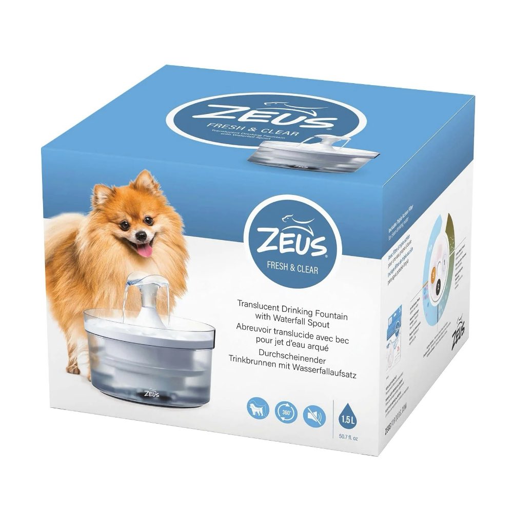 Zeus Fresh & Clear Water Fountain With Waterfall Spout | Kohepets
