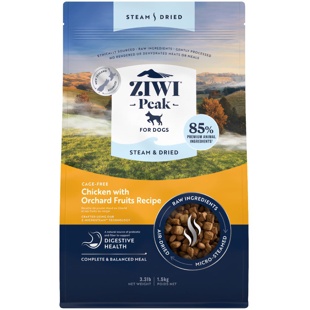 ZiwiPeak Cage Free Chicken with Orchard Fruits Recipe Steam & Dried Dog Food | Kohepets