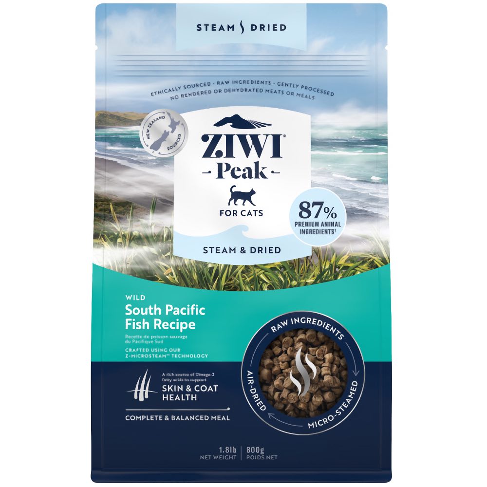 ZiwiPeak Wild South Pacific Fish Recipe Steam & Dried Cat Food | Kohepets