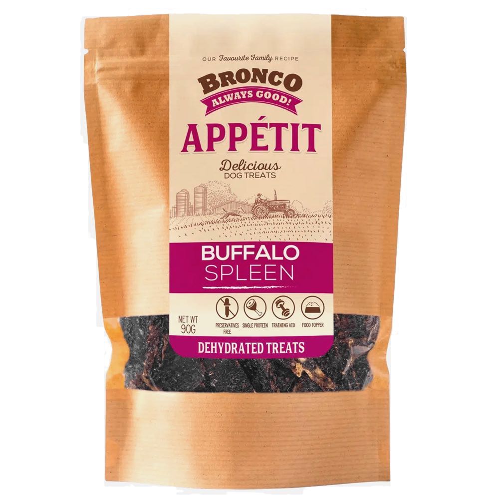 Bronco Appetit Buffalo Spleen Dehydrated Dog Treats | Kohepets