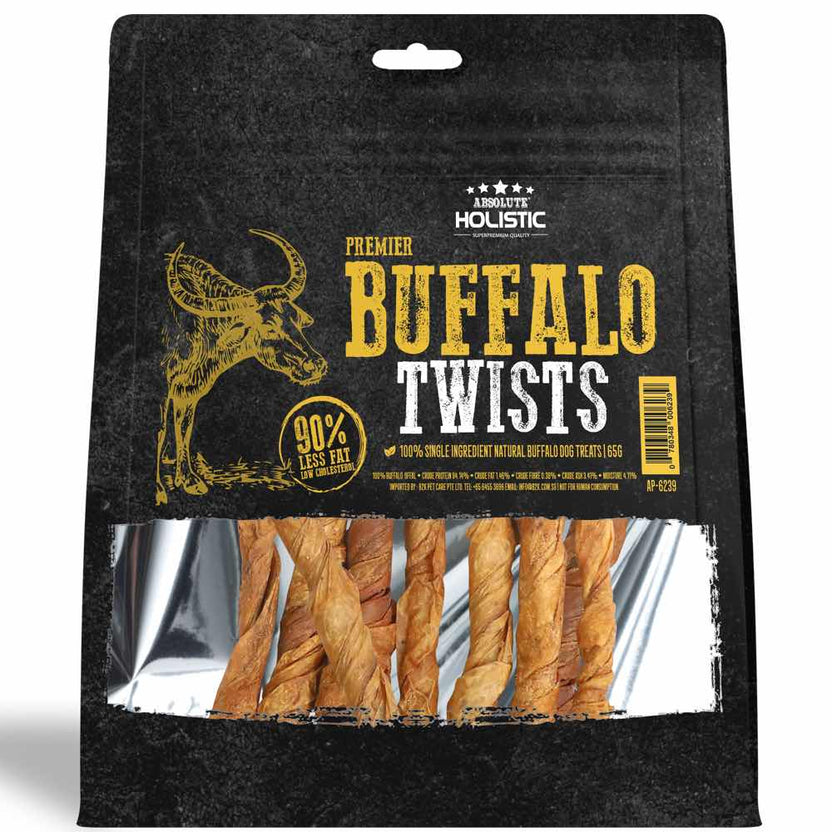 Absolute Holistic Premier Buffalo Twists Grain-Free Dog Chews | Kohepets