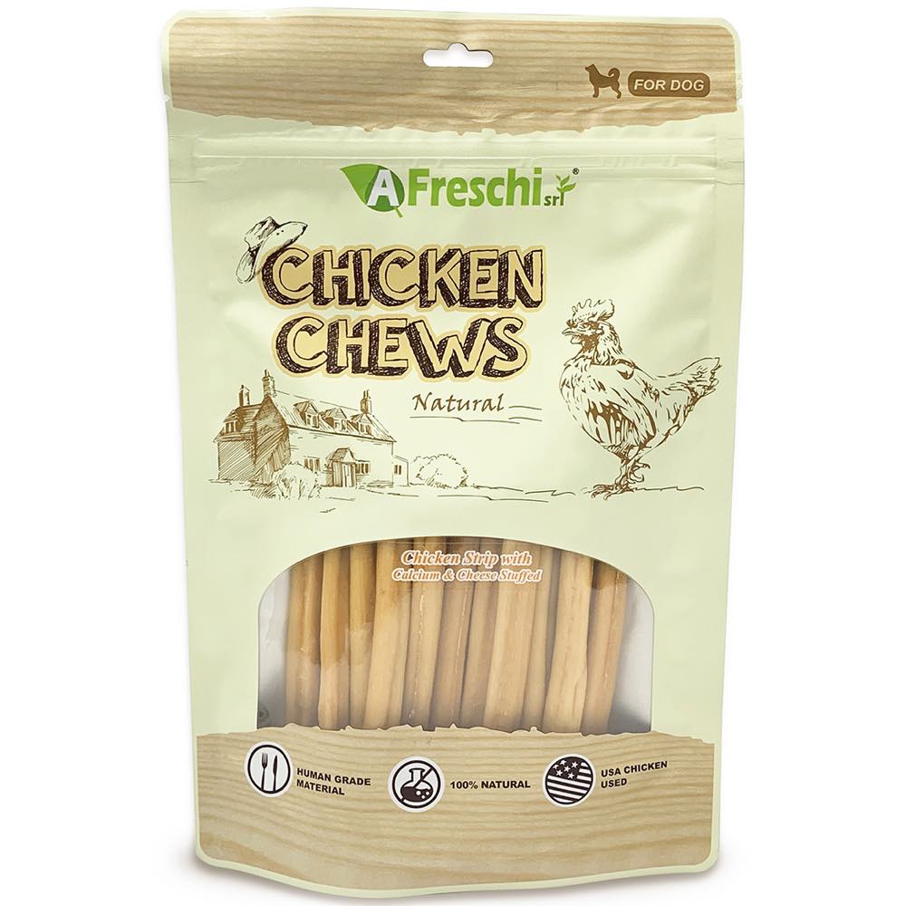 AFreschi Chicken Chews Strip Stuffed With Calcium & Cheese Dog Treats ...