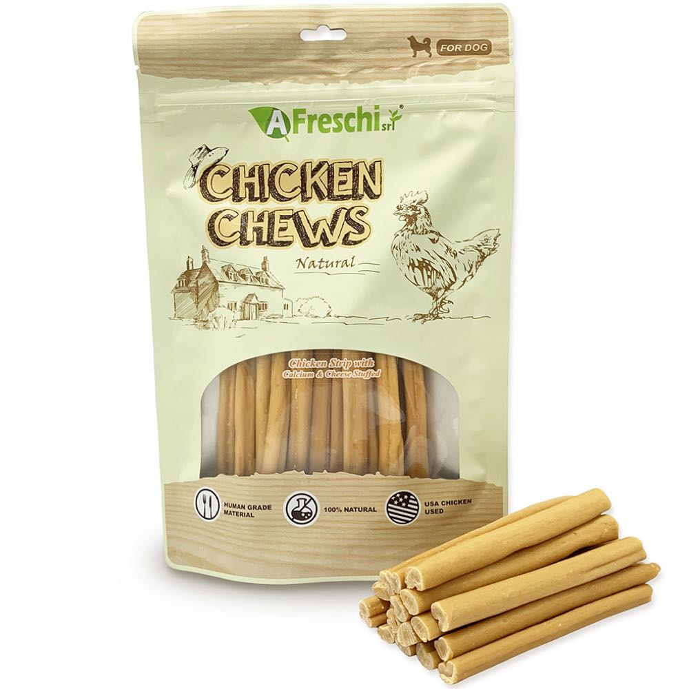 AFreschi Chicken Chews Strip Stuffed With Calcium & Cheese Dog Treats ...