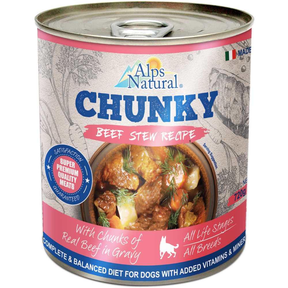 Alps Natural Chunky Beef Stew Recipe Canned Dog Food 720g | Kohepets