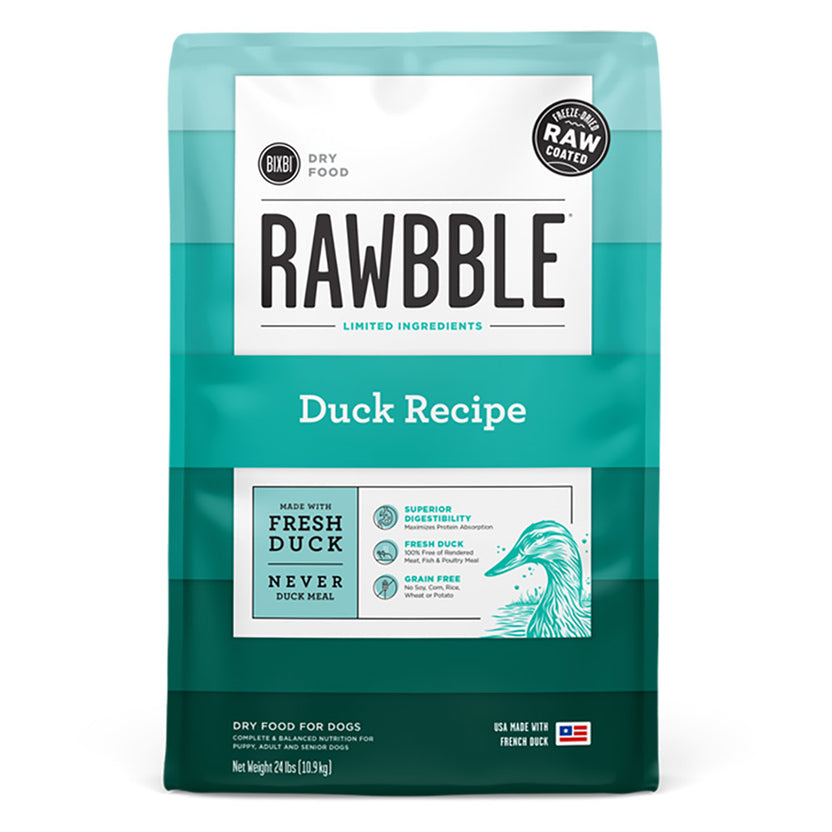 Bixbi Rawbble Duck Limited Ingredient Freeze-Dried Raw Coated Grain-Fr ...