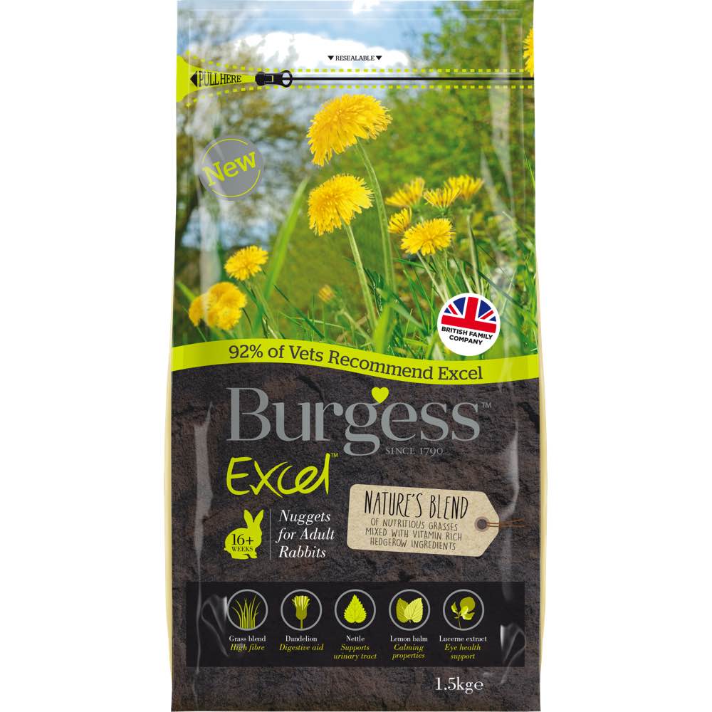Burgess Excel Nature's Blend Adult Rabbit Food 1.5kg | Kohepets