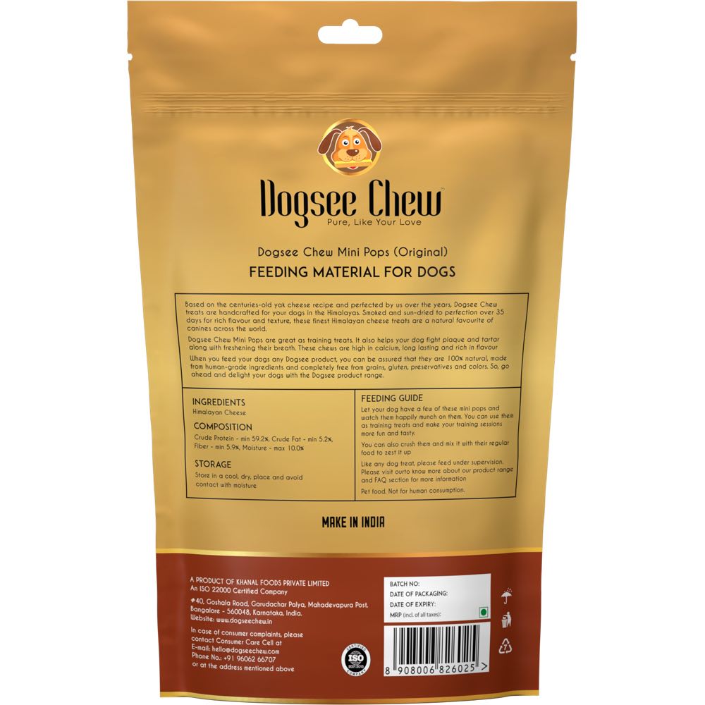 Dogsee Chew Mini Pops Himalayan Cheese Grain-Free Dog Treats 70g | Kohepets