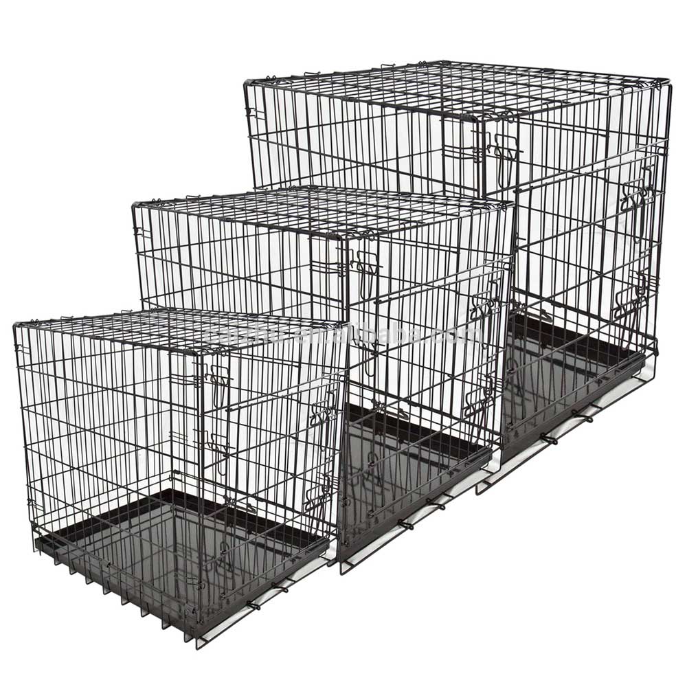 B2K Foldable Dog Cage With Pan Base Chrome | Kohepets