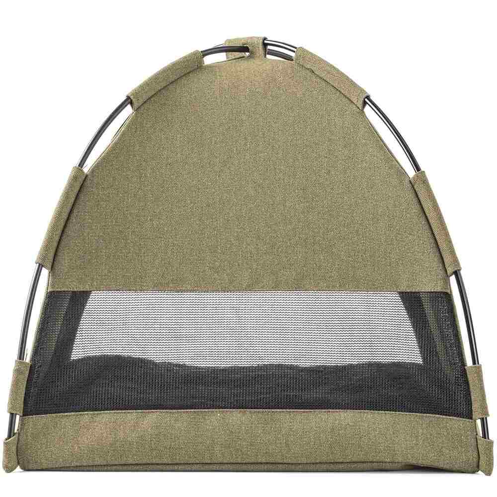 Furrytail Little Glamper Tent Olive Green Bed For Cats & Dogs | Kohepets