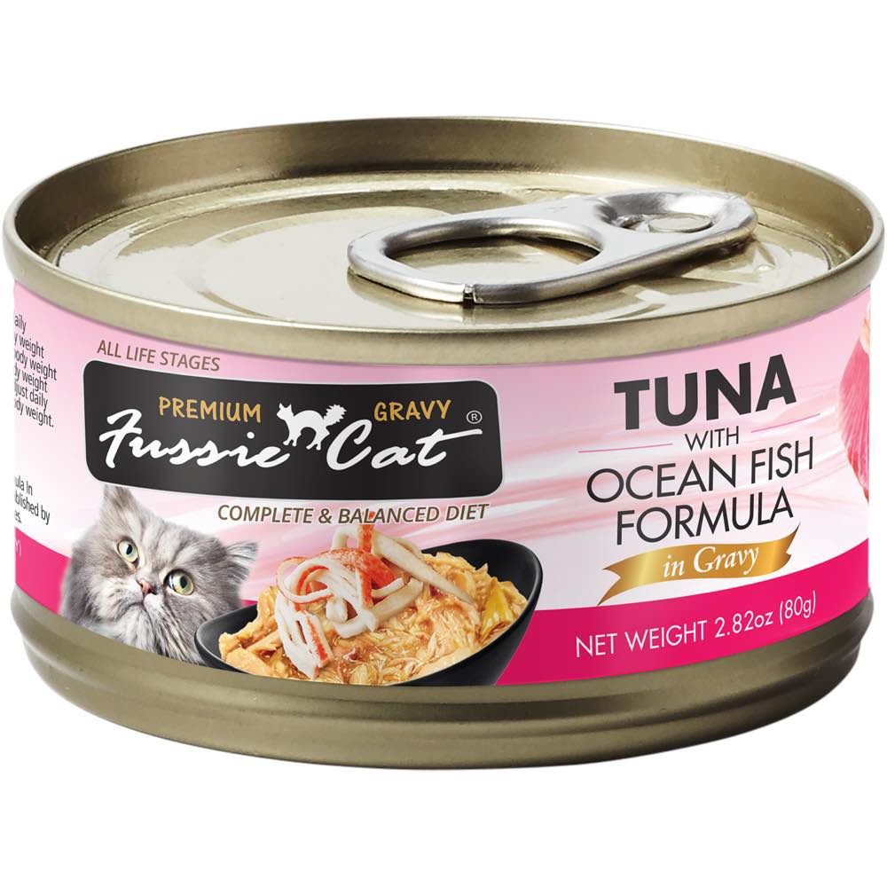 Fussie Cat Premium Tuna With Ocean Fish In Gravy Grain-Free Canned Cat ...