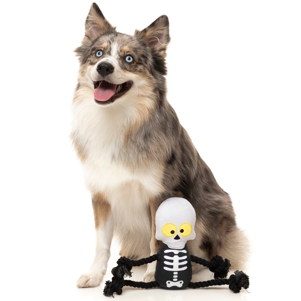 FuzzYard Halloween Indiana Bones Rope Plush Dog Toy | Kohepets
