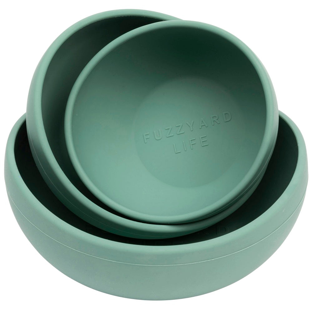 FuzzYard Life Silicone Dog Bowl (Myrtle Green) | Kohepets