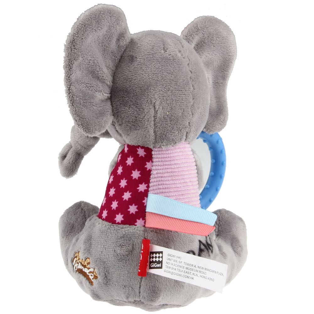 GiGwi Plush Friendz Crinkly TPR Ring Dog Toy (Elephant) | Kohepets