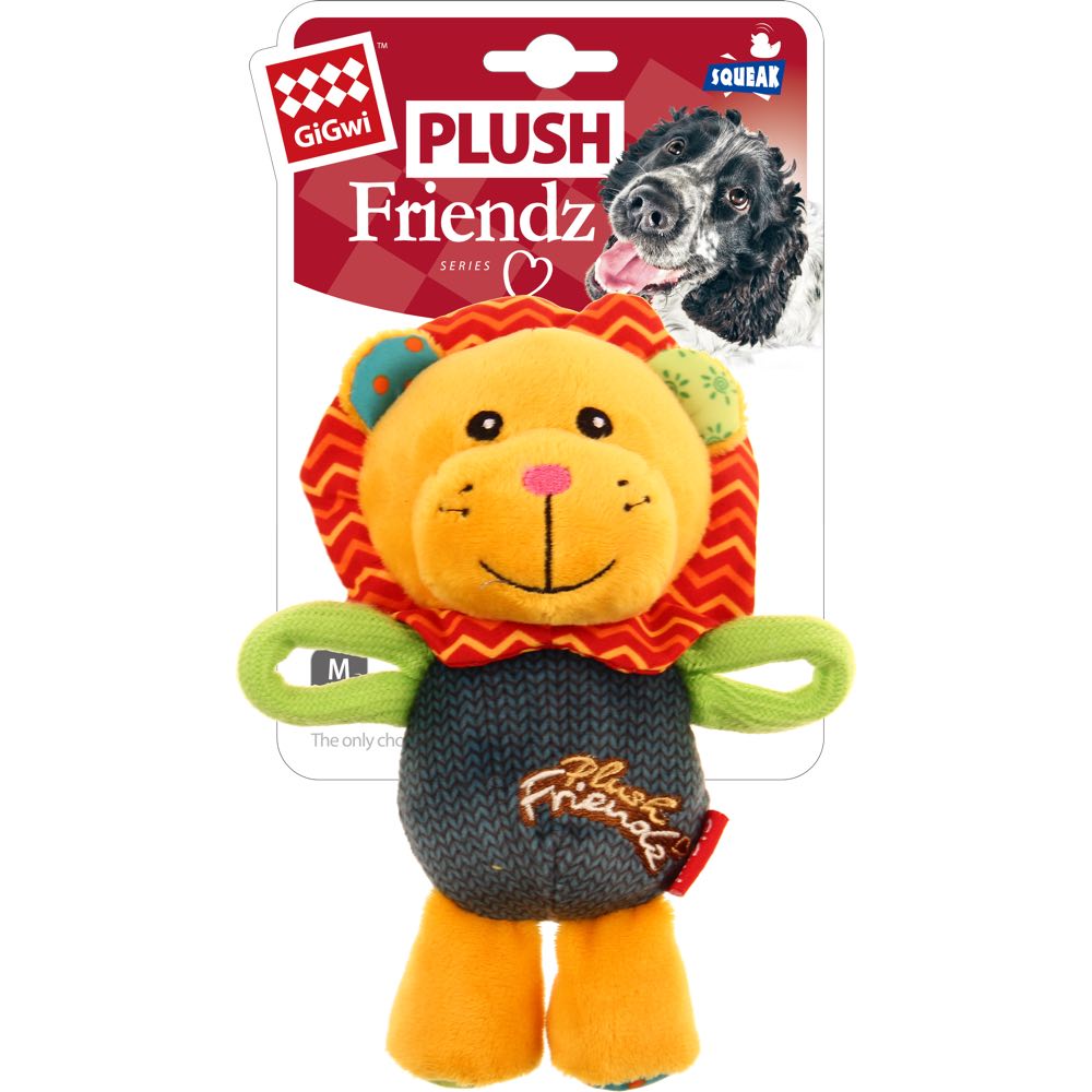 GiGwi Plush Friendz Tug Dog Toy (Lion) | Kohepets