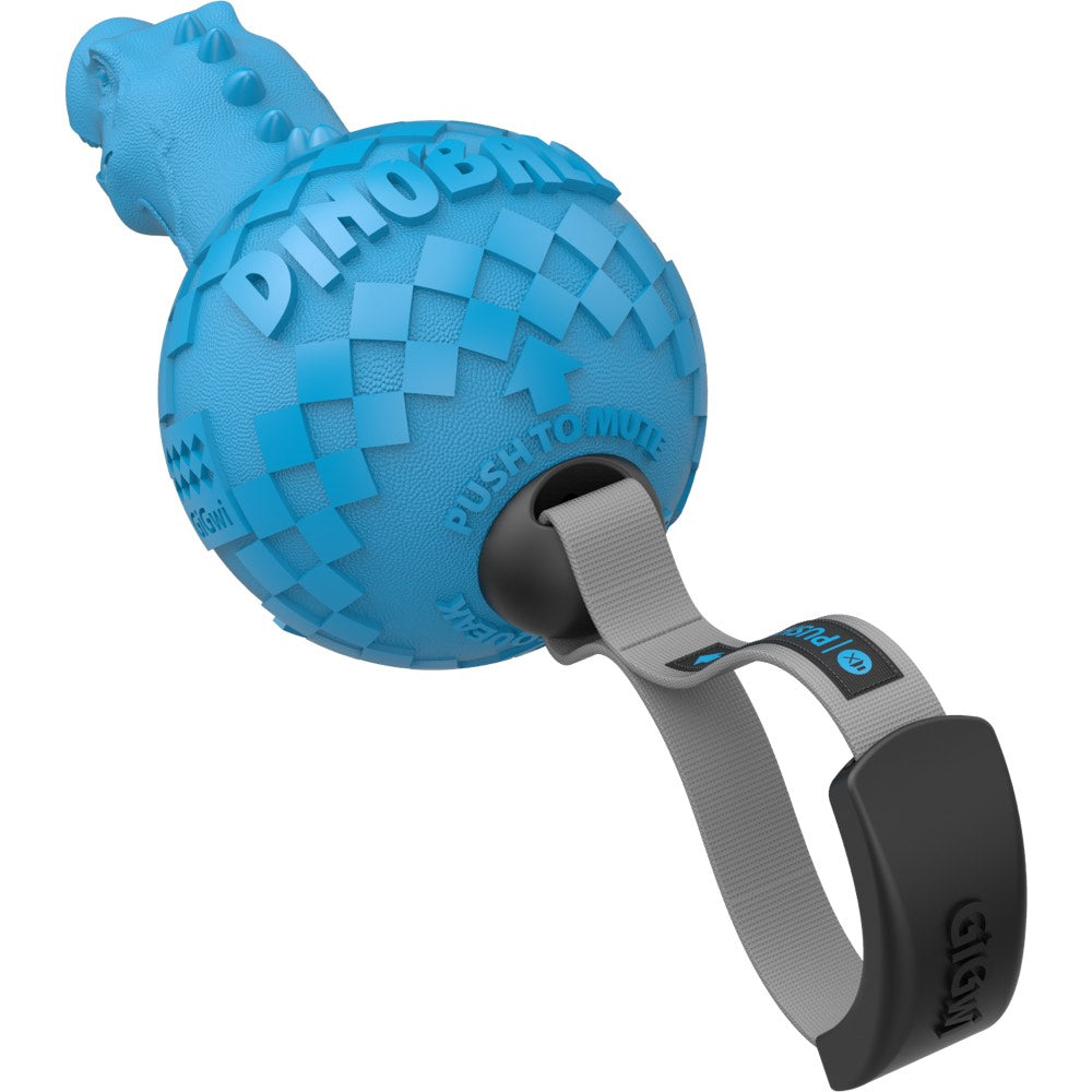 GiGwi Push To Mute Dinoball T-Rex Dog Toy (Light Blue) | Kohepets