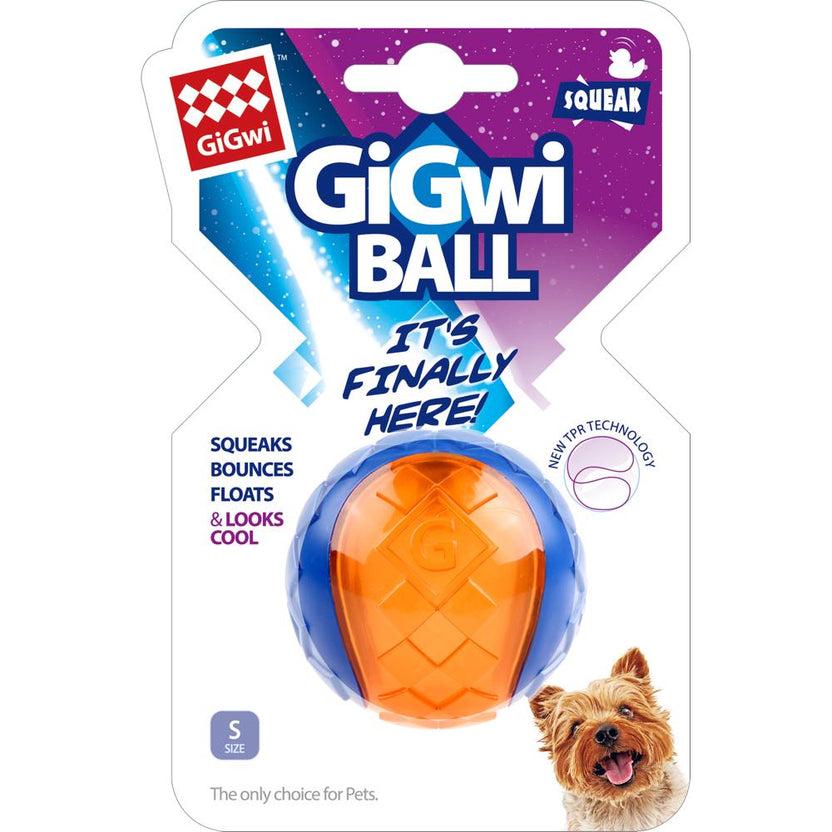 GiGwi Squeaky Ball Dog Toy (Blue/Orange) | Kohepets