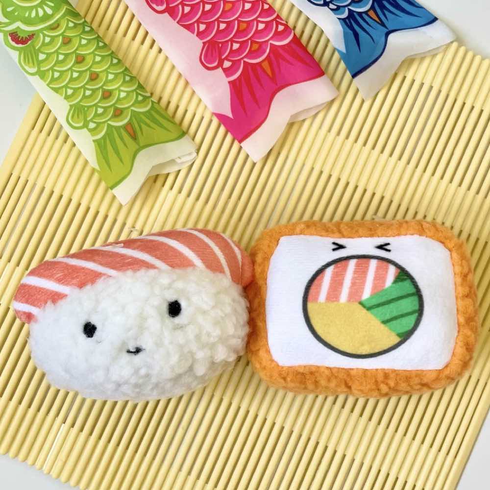 Hey Cuzzies Sushi Mochi Plush Dog Toys | Kohepets