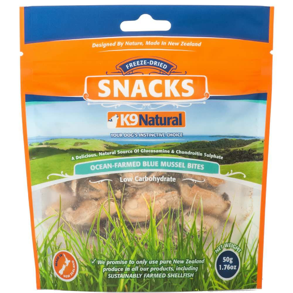 K9 Natural Freeze Dried Ocean-Farmed Blue Mussel Bites Dog Treats 50g ...