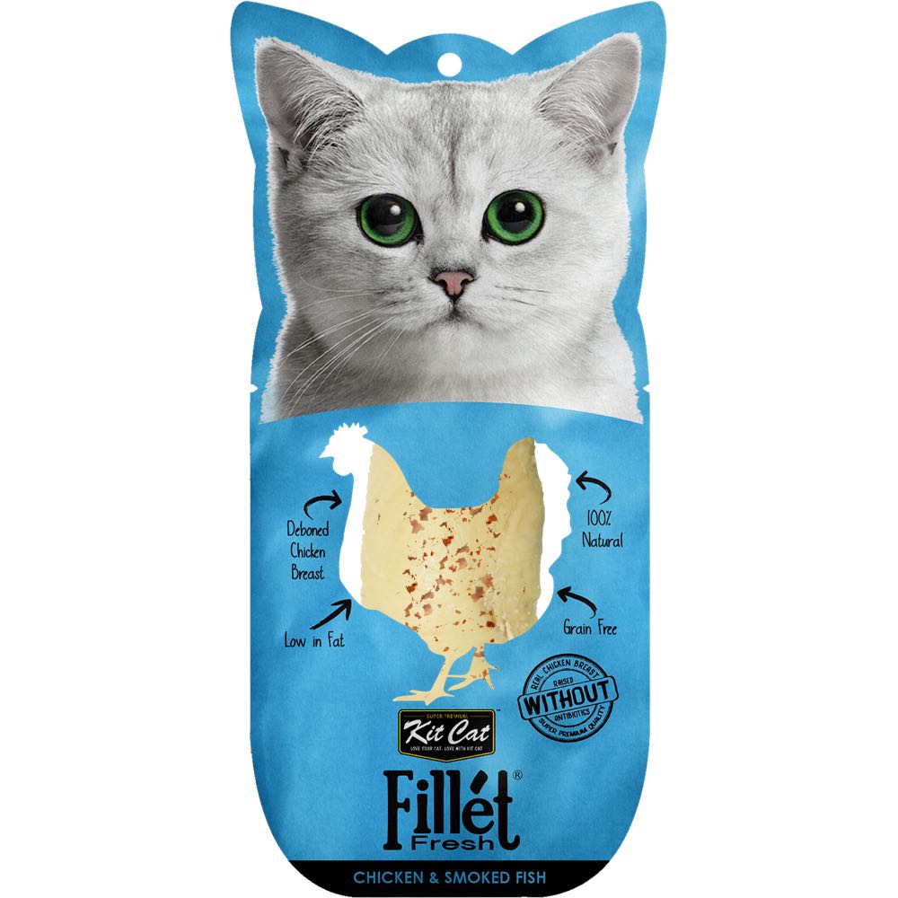 Kit Cat Fillet Fresh Chicken & Smoked Fish Cat Treat 30g | Kohepets