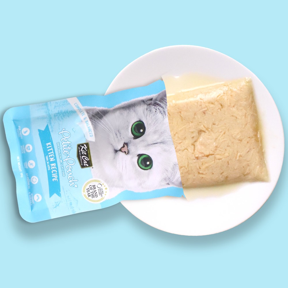 Kit Cat Petite Pouch Kitten Tuna In Aspic Grain-Free Pouch Cat Food ...