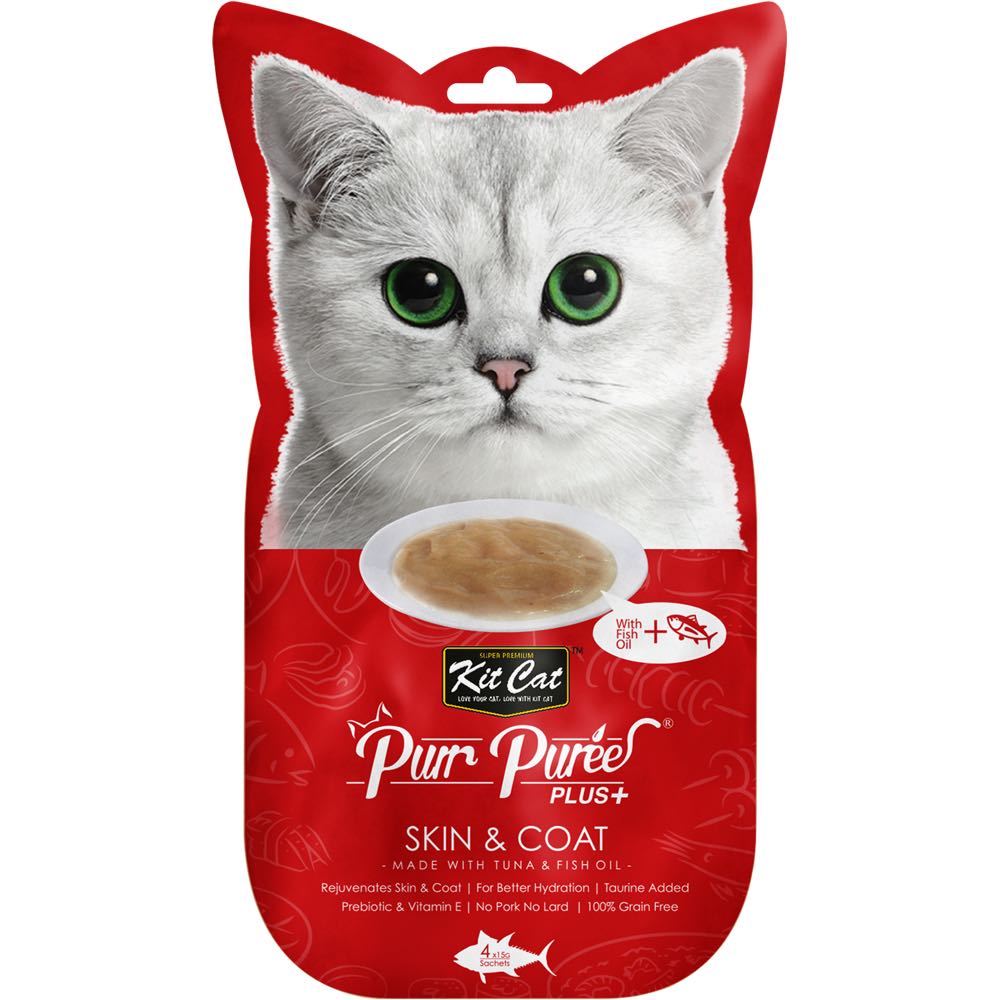 Kit Cat Purr Puree Plus Skin & Coat Tuna Cat Treats | Kohepets