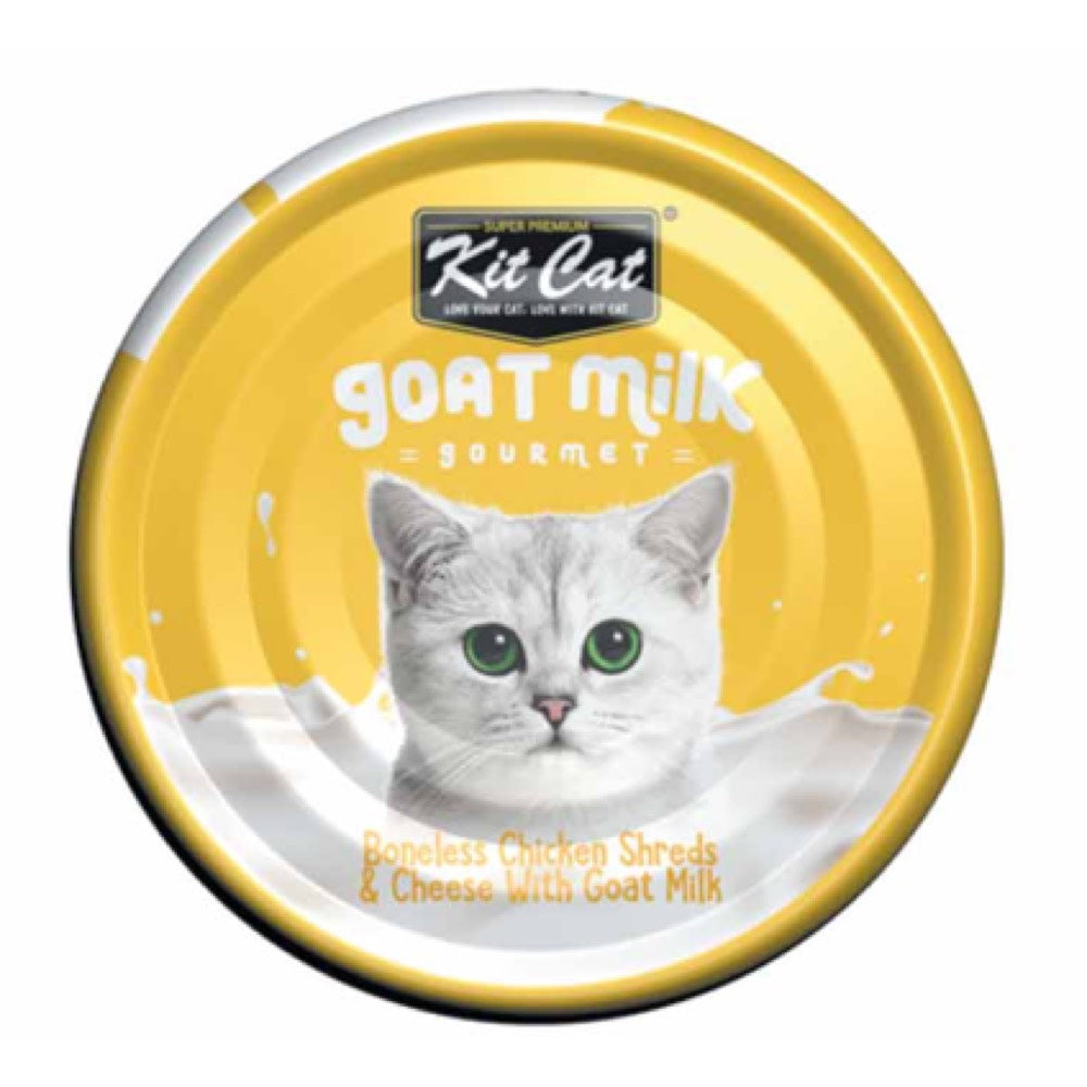 Kit Cat Goat Milk Gourmet Boneless Chicken Shreds & Cheese Grain-Free ...