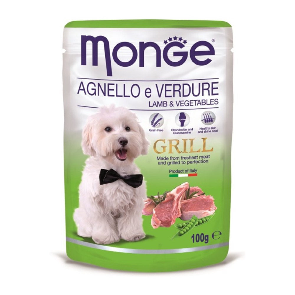 Monge Grill Lamb & Vegetables Pouch Dog Food 100g | Kohepets