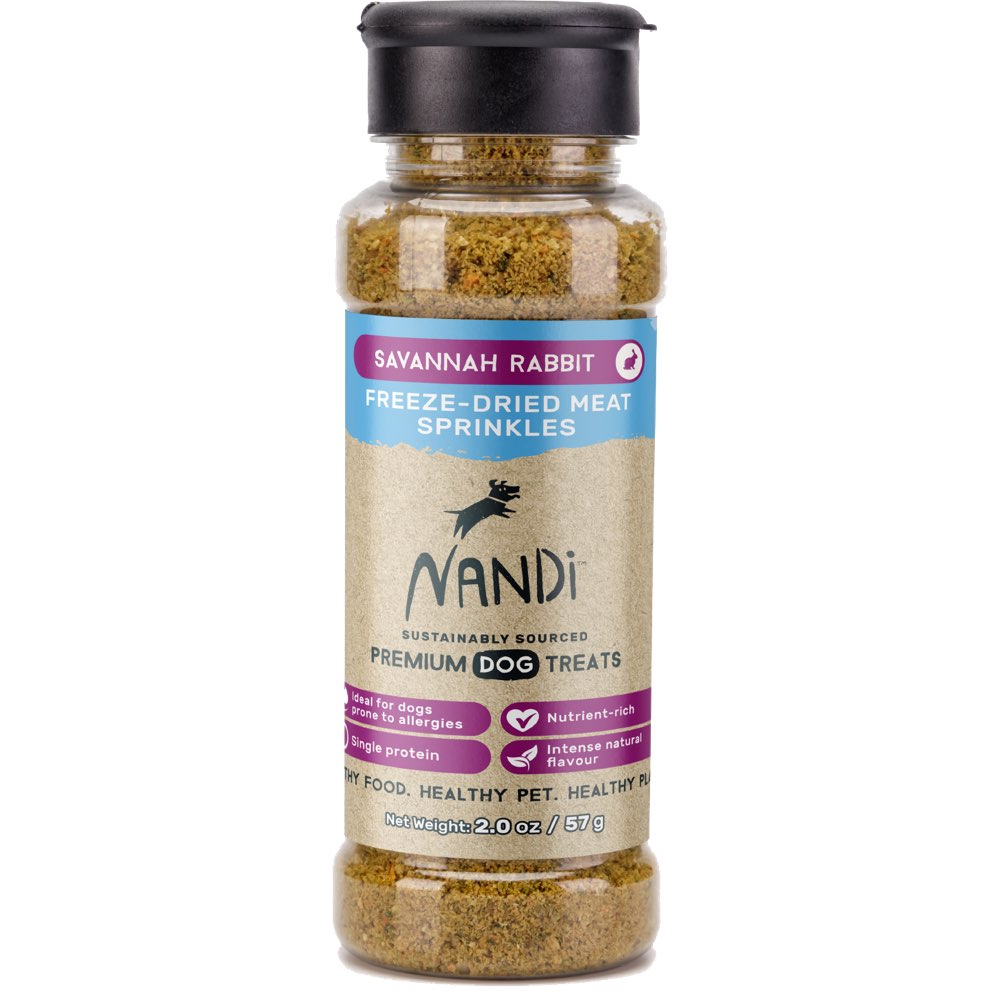 Nandi Sprinkles Savannah Rabbit Freeze-Dried Raw Dog Food Topper | Kohepets