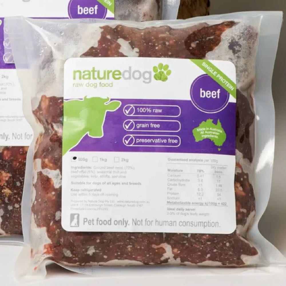 NatureDog Raw Beef Frozen Dog Food | Kohepets