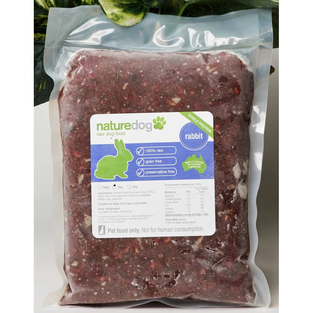 NatureDog Raw Rabbit Frozen Dog Food | Kohepets