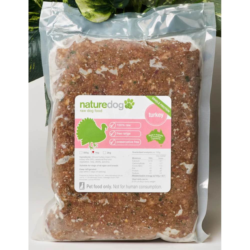NatureDog Raw Turkey Frozen Dog Food | Kohepets