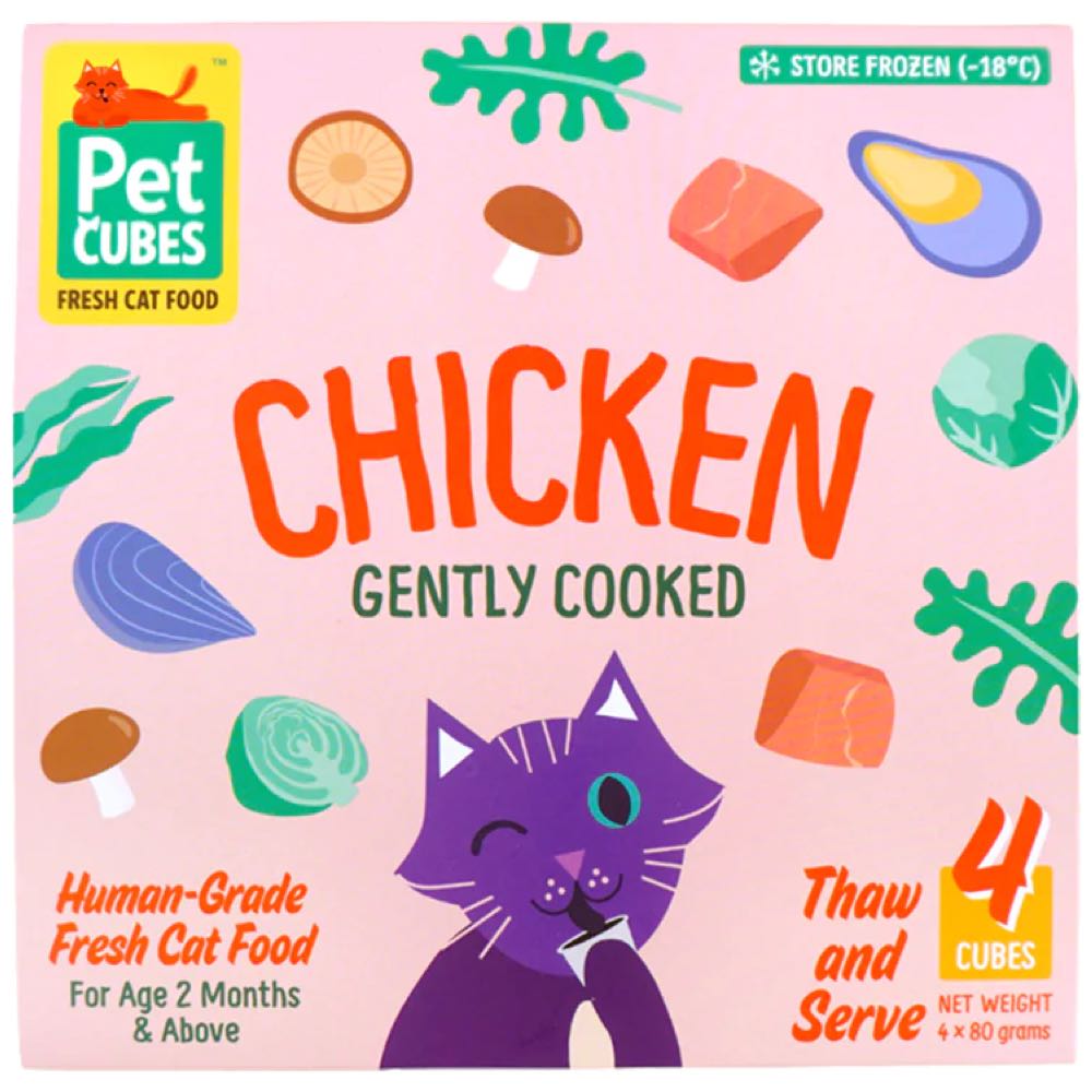 PetCubes Gently Cooked Chicken Frozen Cat Food | Kohepets