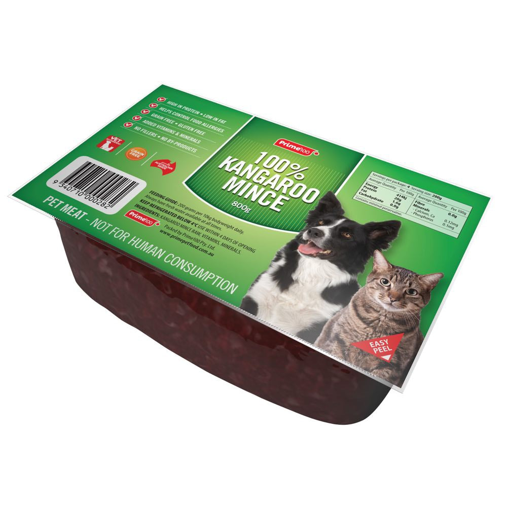 Prime100 100% Kangaroo Mince Frozen Raw Pet Food | Kohepets