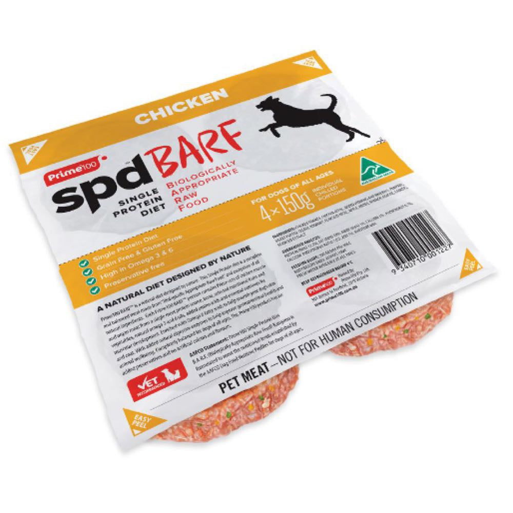 Prime100 SPD Barf Chicken Frozen Raw Dog Food 600g | Kohepets